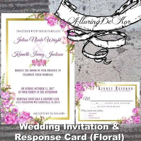 Wedding Invitation and Response Card Set by Alluring DeKor | Catch My Party