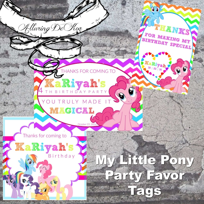My Little Pony Party Favor Tags - Etsy