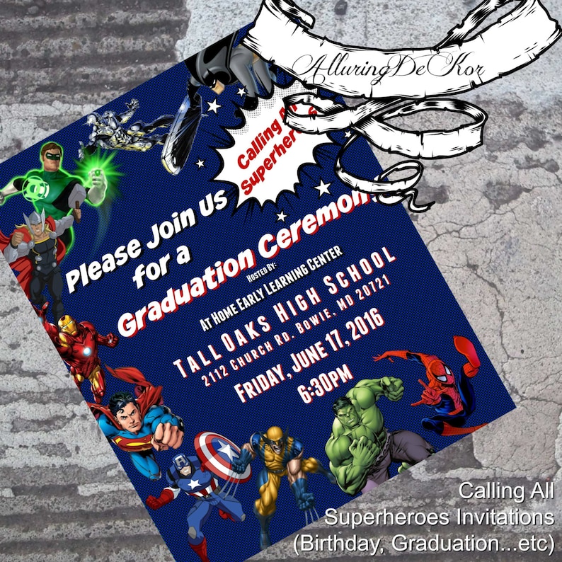 Super Hero Invitation (calling All Superheroes - Birthday, Graduation ...
