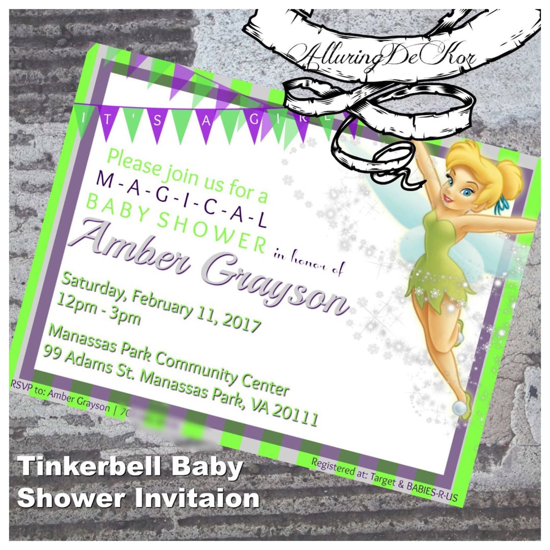 Tinkerbell Baby Shower Invitation - Etsy