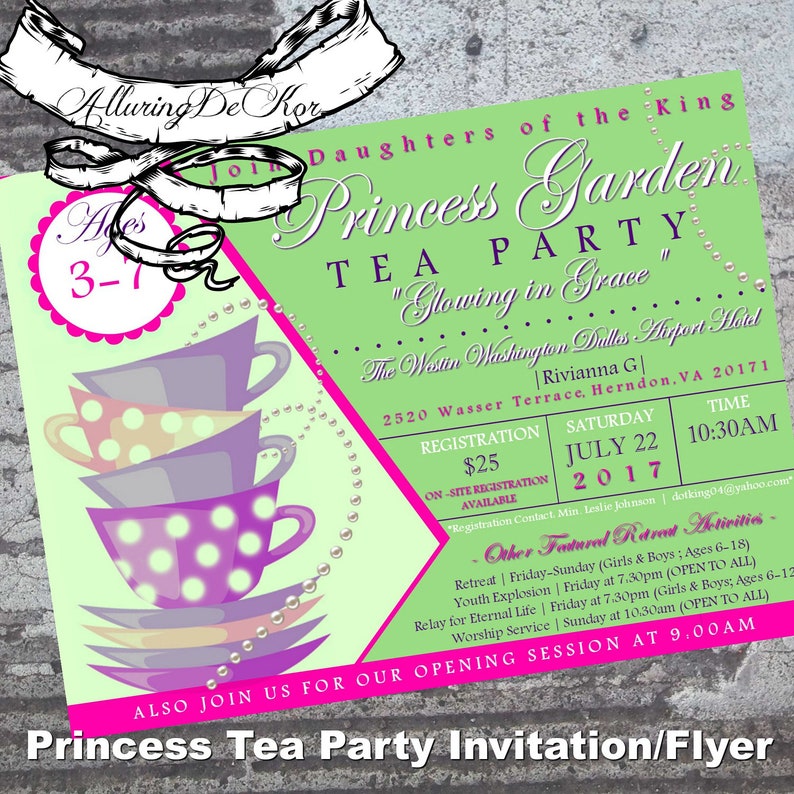 Princess Tea Party Invitation/flyer - Etsy
