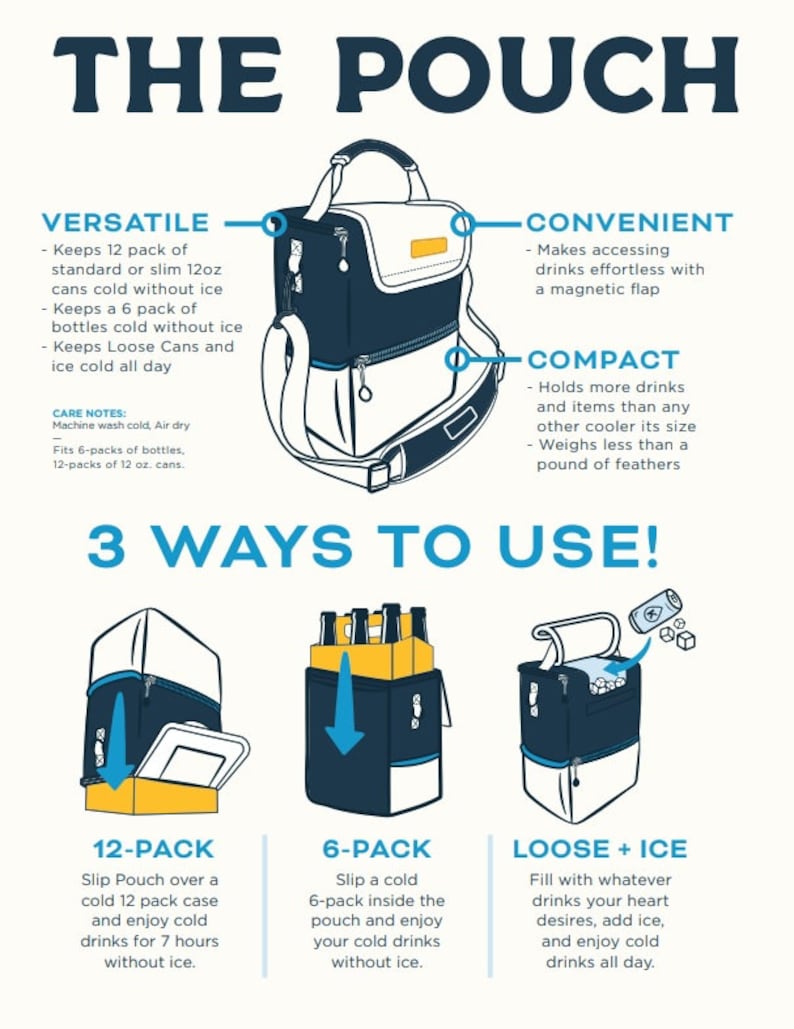 Personalized Embroidered Kanga Pouch Soft Side Insulated Drink Beer ...