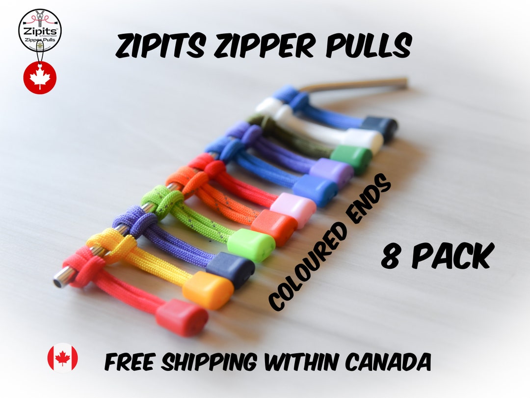 Paracord Zipits™ Zipper Pulls COLOURED ENDS - 8 Pack // for Kids ...