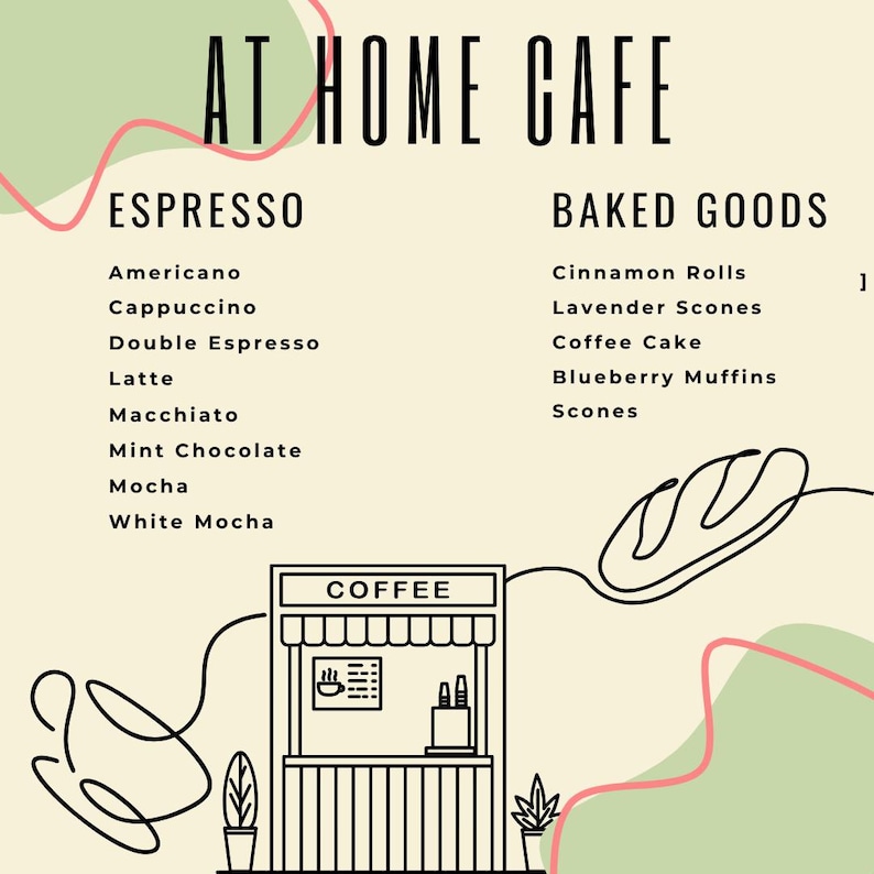 Editable at Home Cafe Menu Template - Etsy