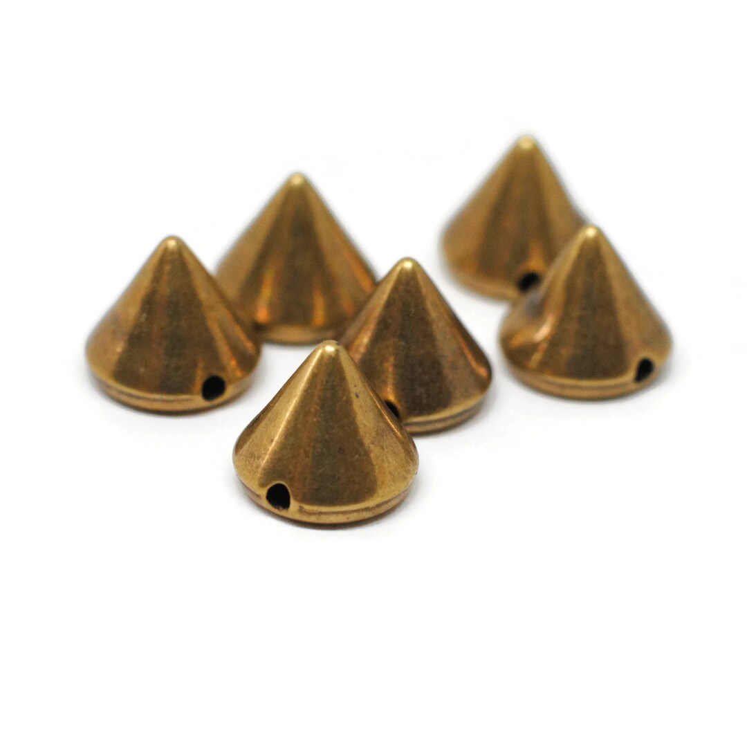 Vintage Metalized Bronze Plastic Spike Beads / 10mm / Sew-on ...