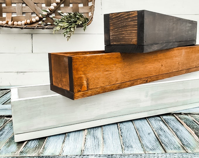 Stained Wood Centerpiece Box, Wood Planter Box, Decorative Box ...