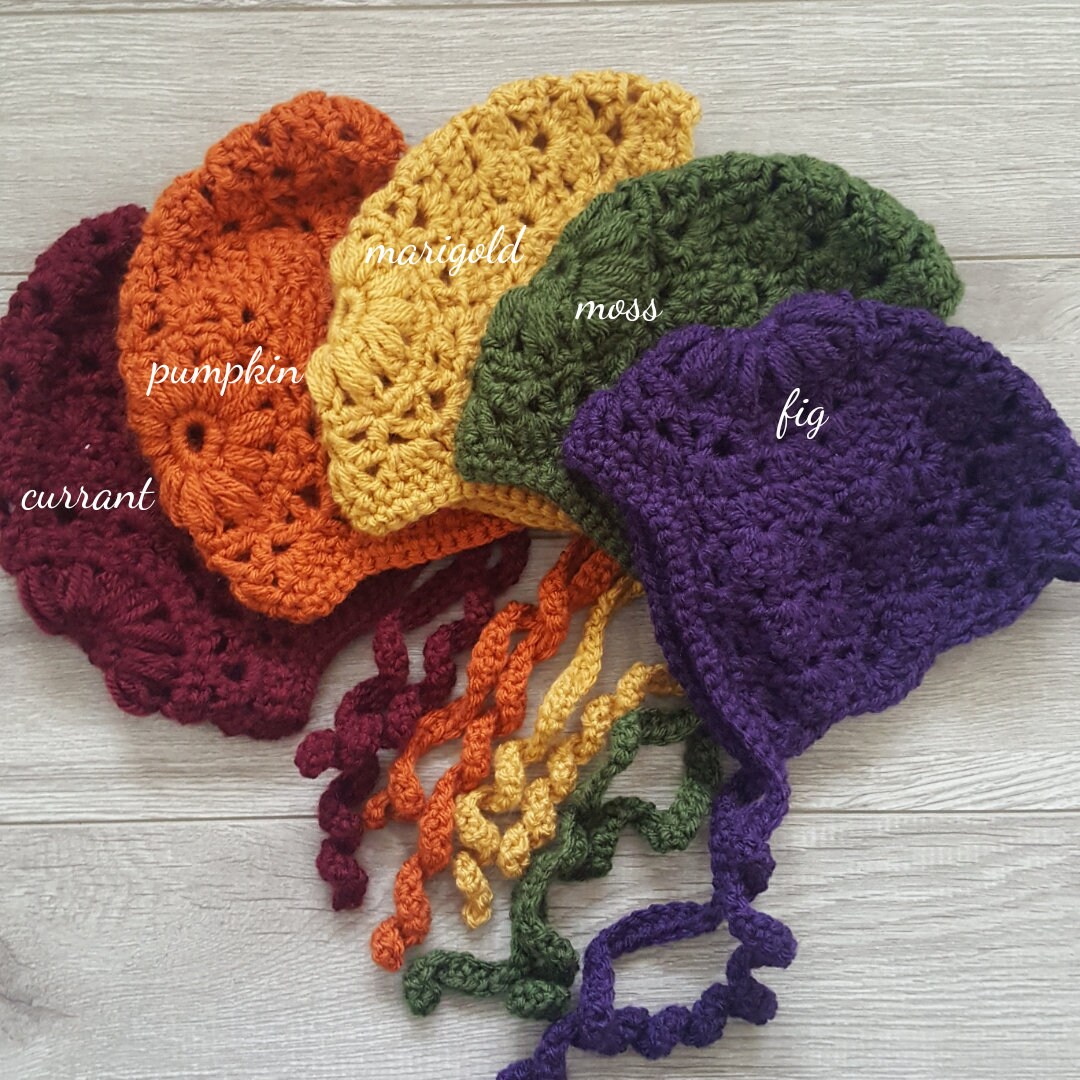 LILITH Crochet Baby Bonnet Hecho a mano a la orden - Etsy España