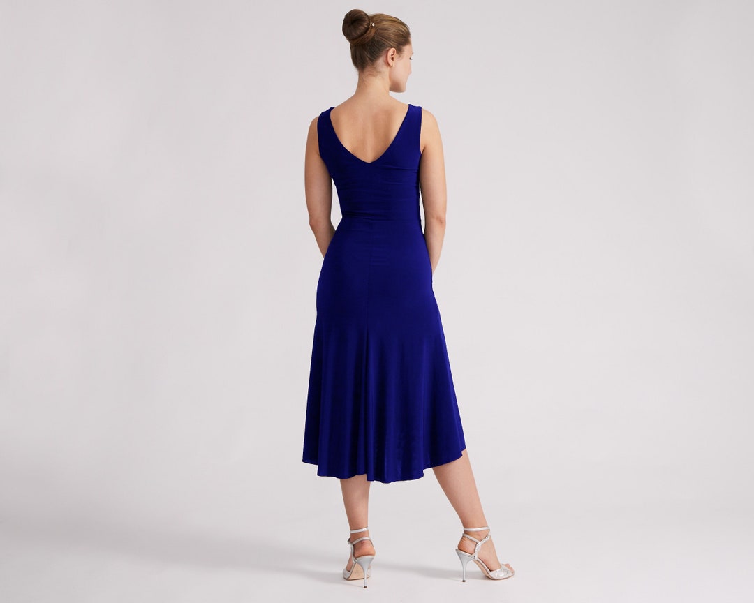 CARLA Royal Blue Tango Dress With A-line, Dance Dress, Ballroom Dress ...