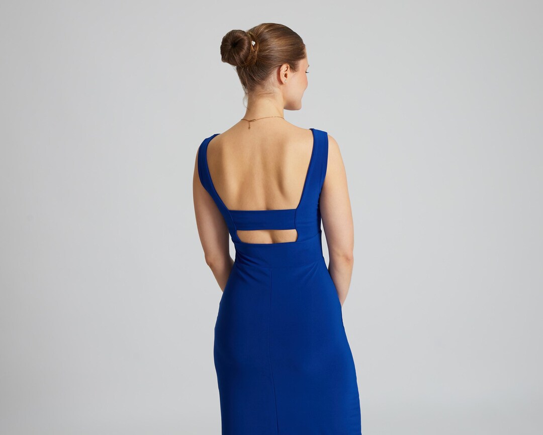 Royal Blue Tango Dress With Lace Detail, Cocktail Dress, Cutout Dress ...