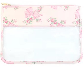 Love Shack Fancy Inspired Clear Bottom Makeup Bag, Pencil Case School ...