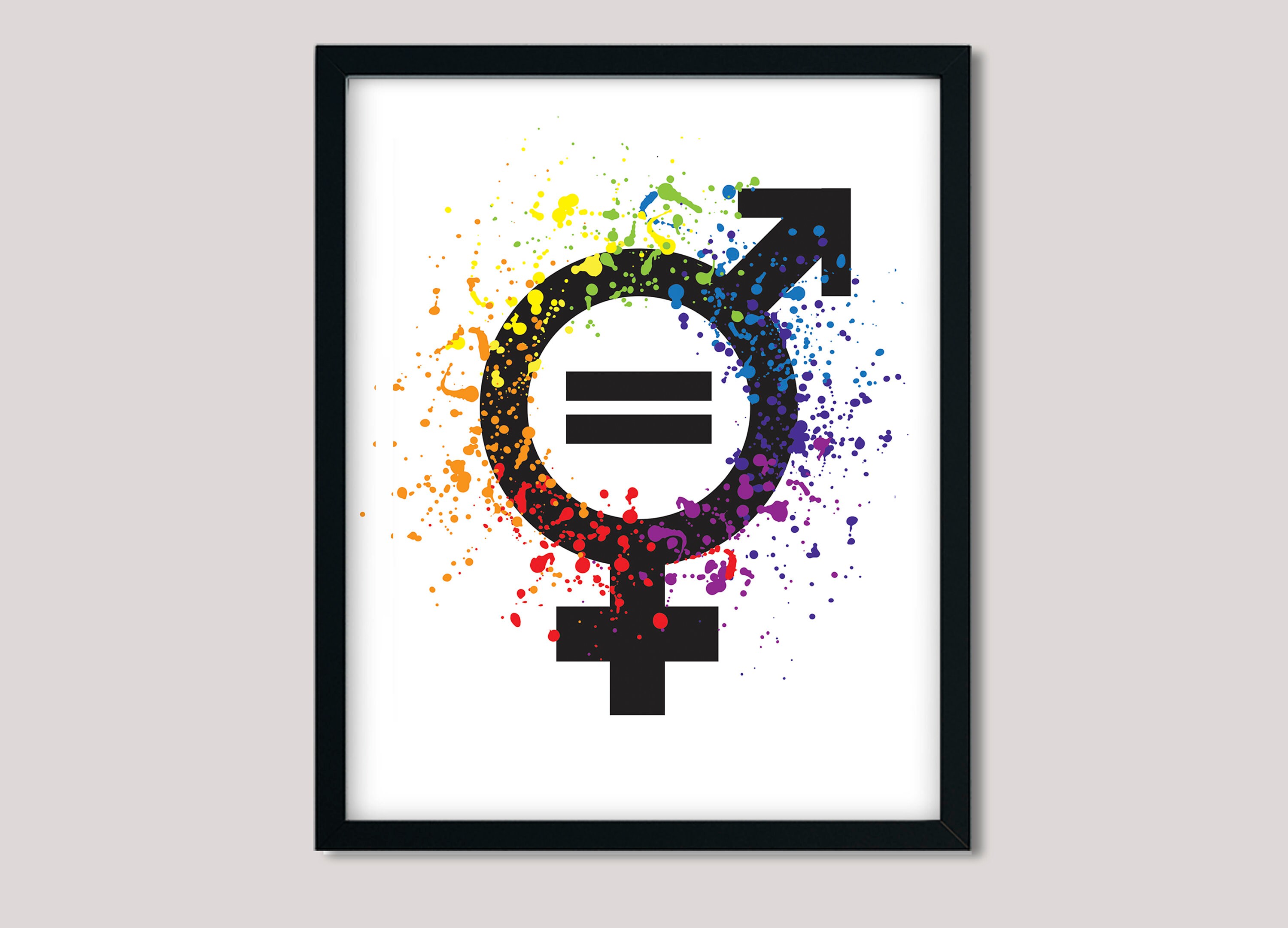 Equality symbol with rainbow coloured splashes. LGBTQ pride | Etsy