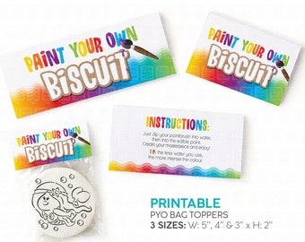 Paint Your Own Cookie Printable Bag Toppers Set of 3 - Etsy UK