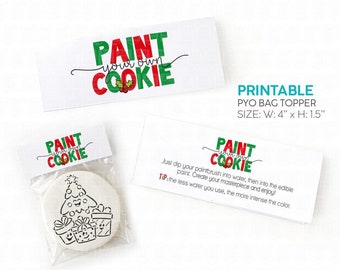 Paint Your Own Cookie Printable Bag Toppers INSTANT DOWNLOAD - Etsy