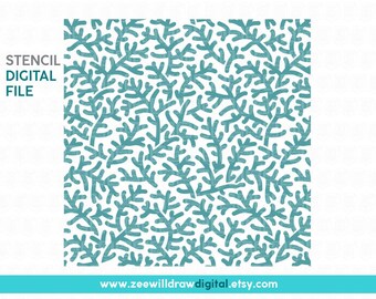 Coral Reef Stencil - Etsy