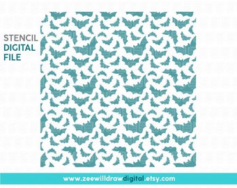 Bats Stencil Vector File Download 7x11" - Etsy