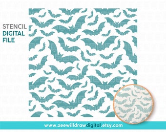 Bats Stencil Vector File Download 7x11" - Etsy