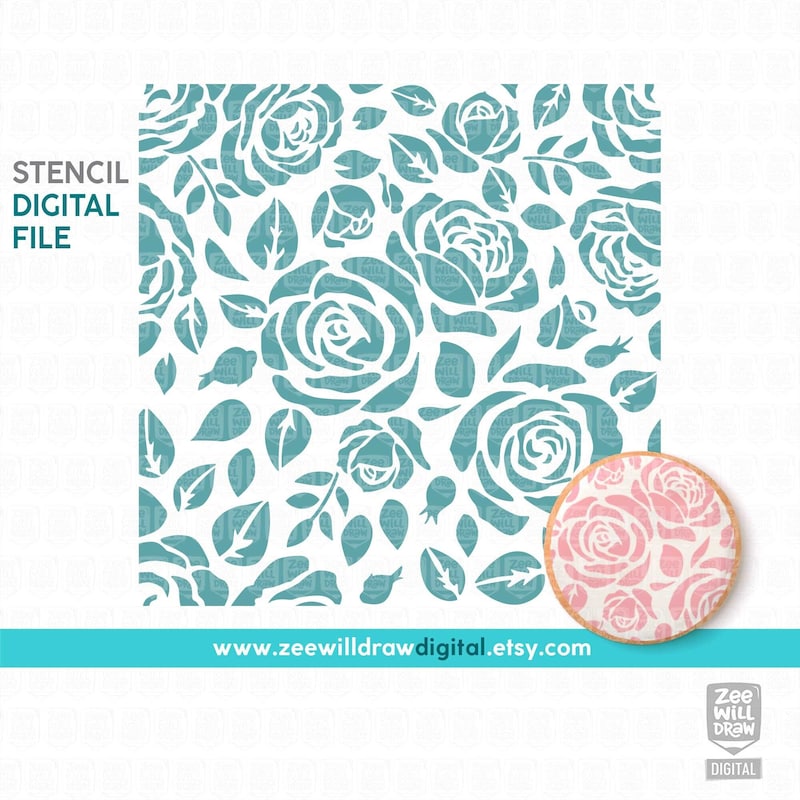 Rose Stencil Embroidery - Etsy