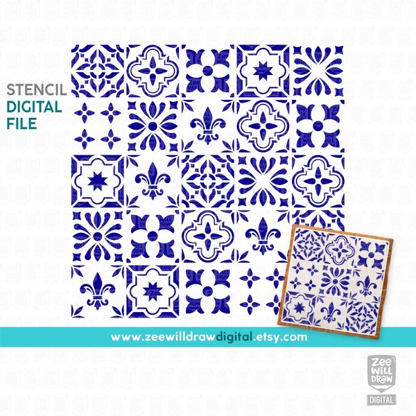 Talavera Stencil - Etsy