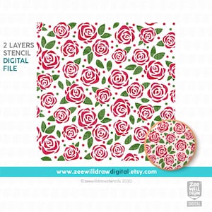 Roses Stencil FILE, DIGITAL DOWNLOAD - 2 Layers - Etsy