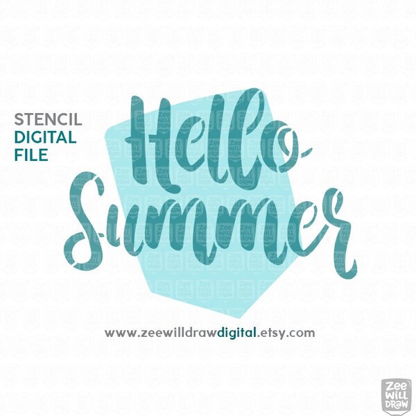 Hello Stencil - Etsy