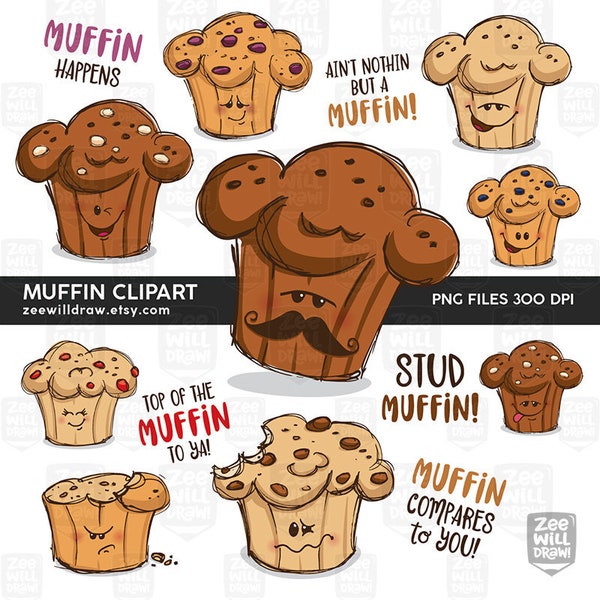 Muffin Clipart - Etsy