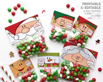 Santa Kisses Bag Topper PRINTABLE - Etsy
