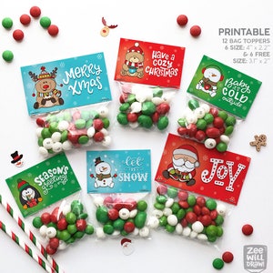 Christmas Bag Toppers - PRINTABLE - Etsy