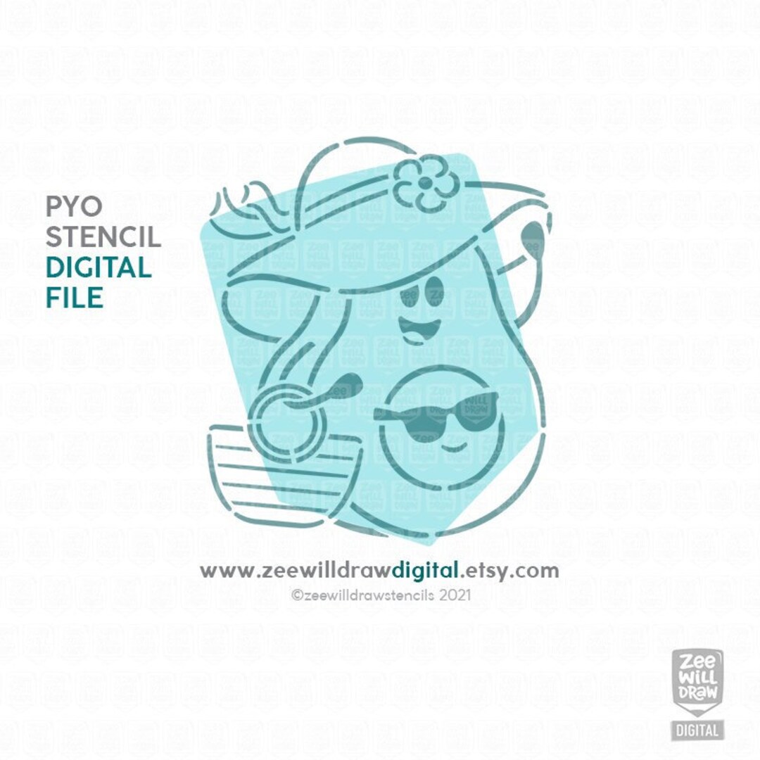 Avocado PYO Stencil File - INSTANT DOWNLOAD - Etsy