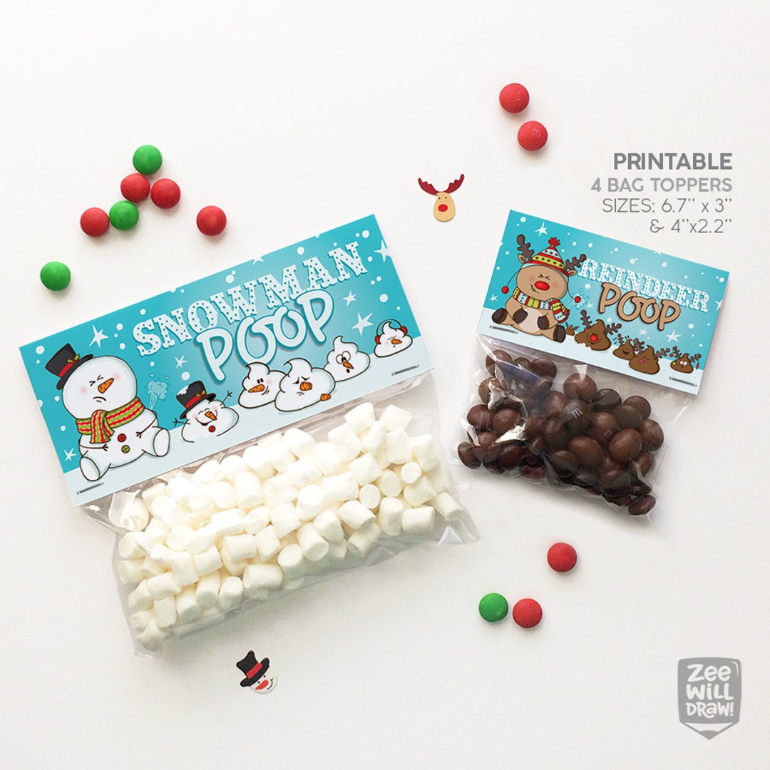 Christmas Bag Topper, Snowman Poop, PRINTABLE, Instant Download - Etsy