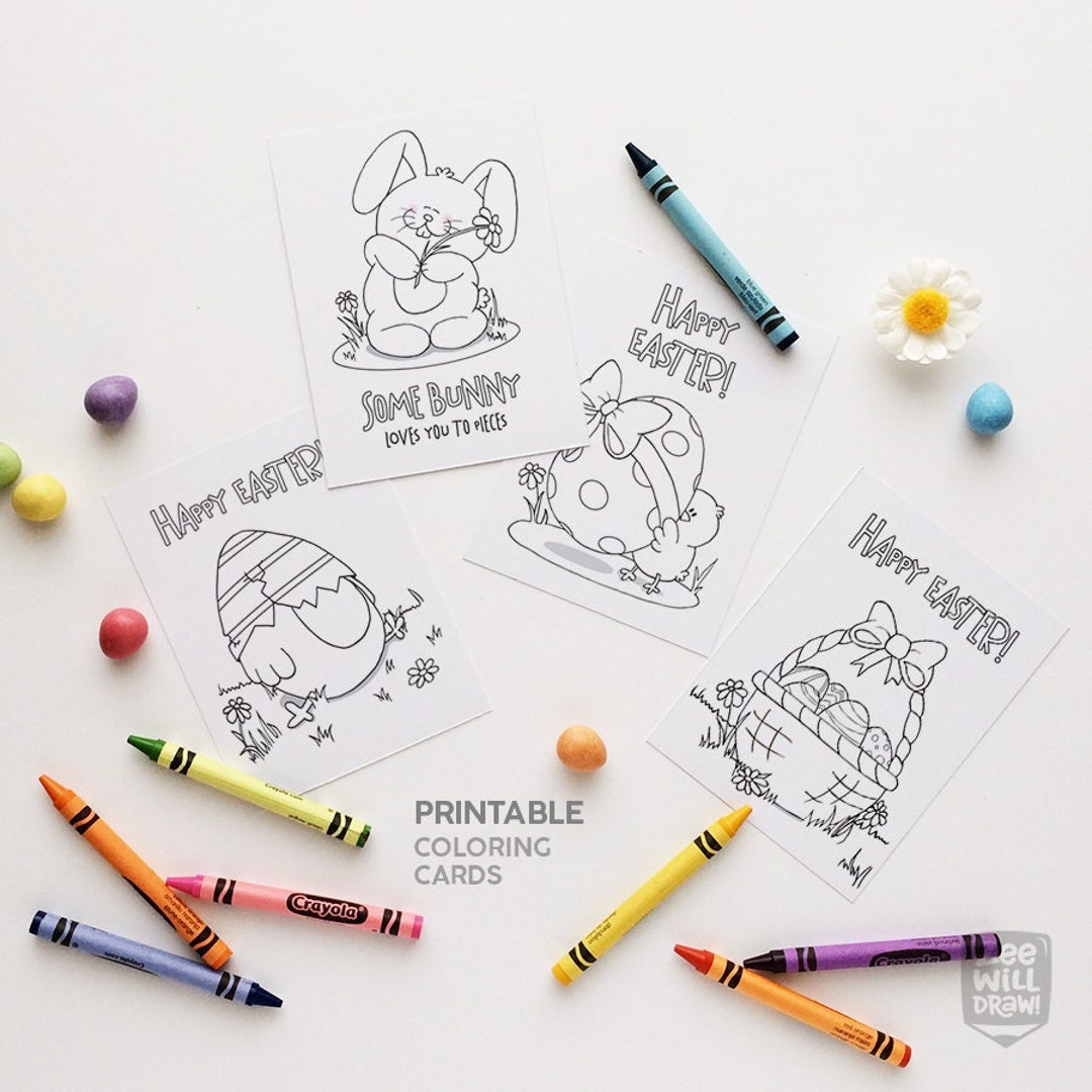 Printable Easter Coloring Card, Printable Easter Colouring Card ...