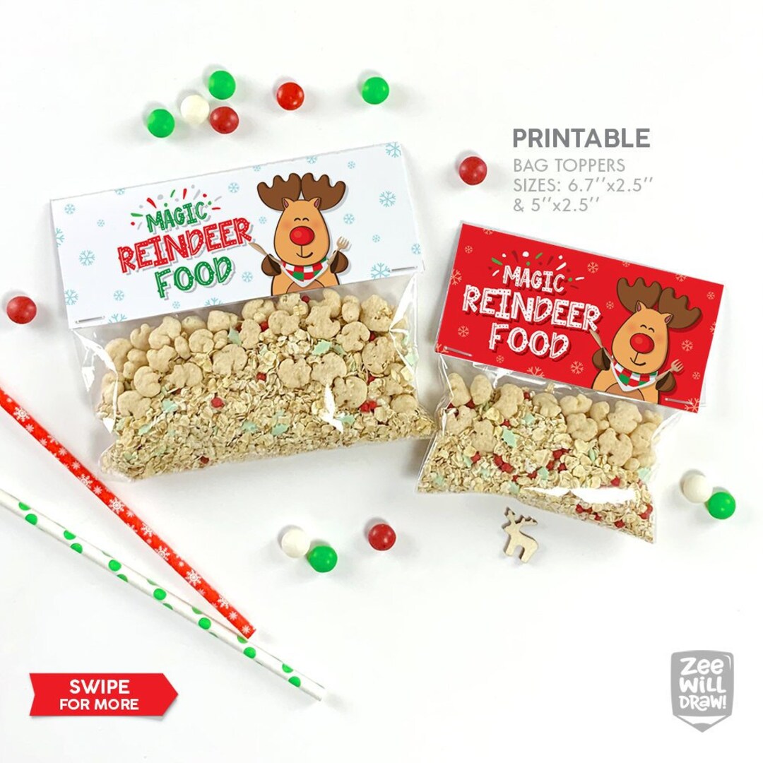 Reindeer Food Bag Topper - PRINTABLE - Etsy