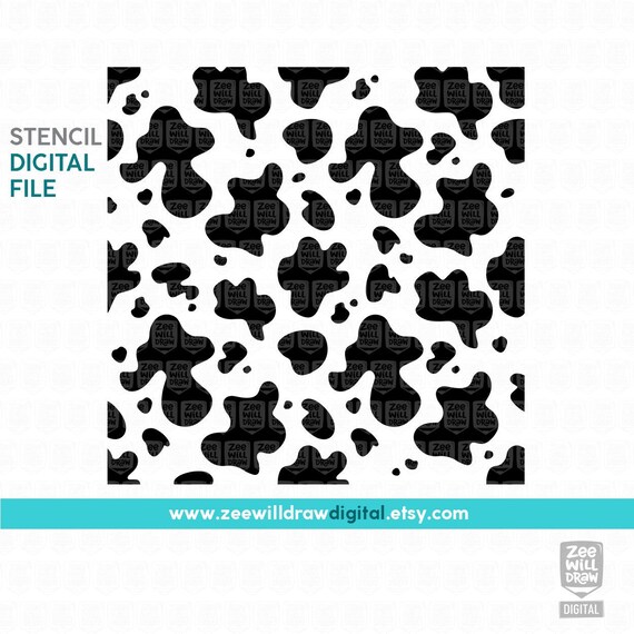 Cow Print Stencil FILE DIGITAL DOWNLOAD - Etsy