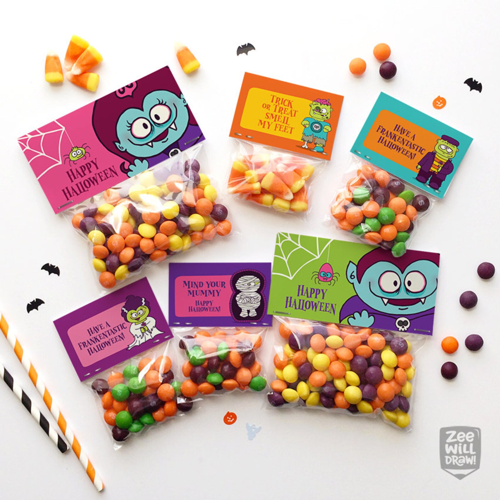 Halloween Bag Toppers Halloween Treat Bag Topper PRINTABLE | Etsy