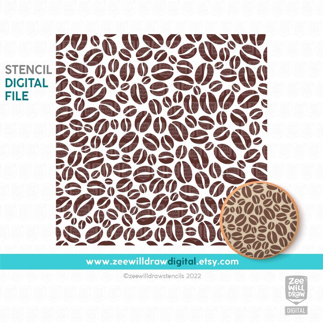 Coffee Beans Stencil FILE - DIGITAL DOWNLOAD - Etsy