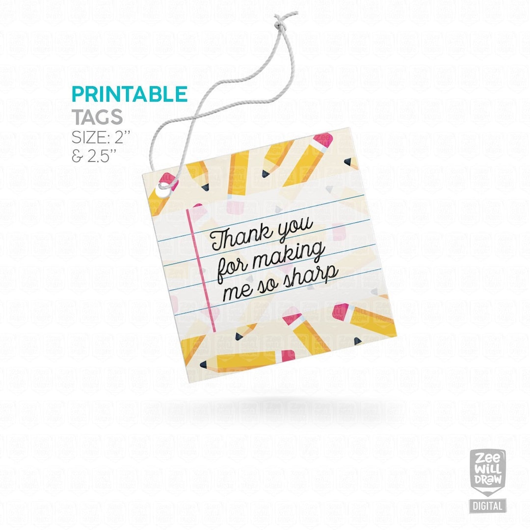 Thank You for Making Me so Sharp Printable Gift Tags - Etsy