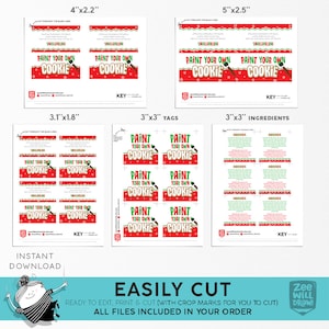 Paint Your Own Cookie Christmas Printable Bag Toppers - Set of 3 Plus ...