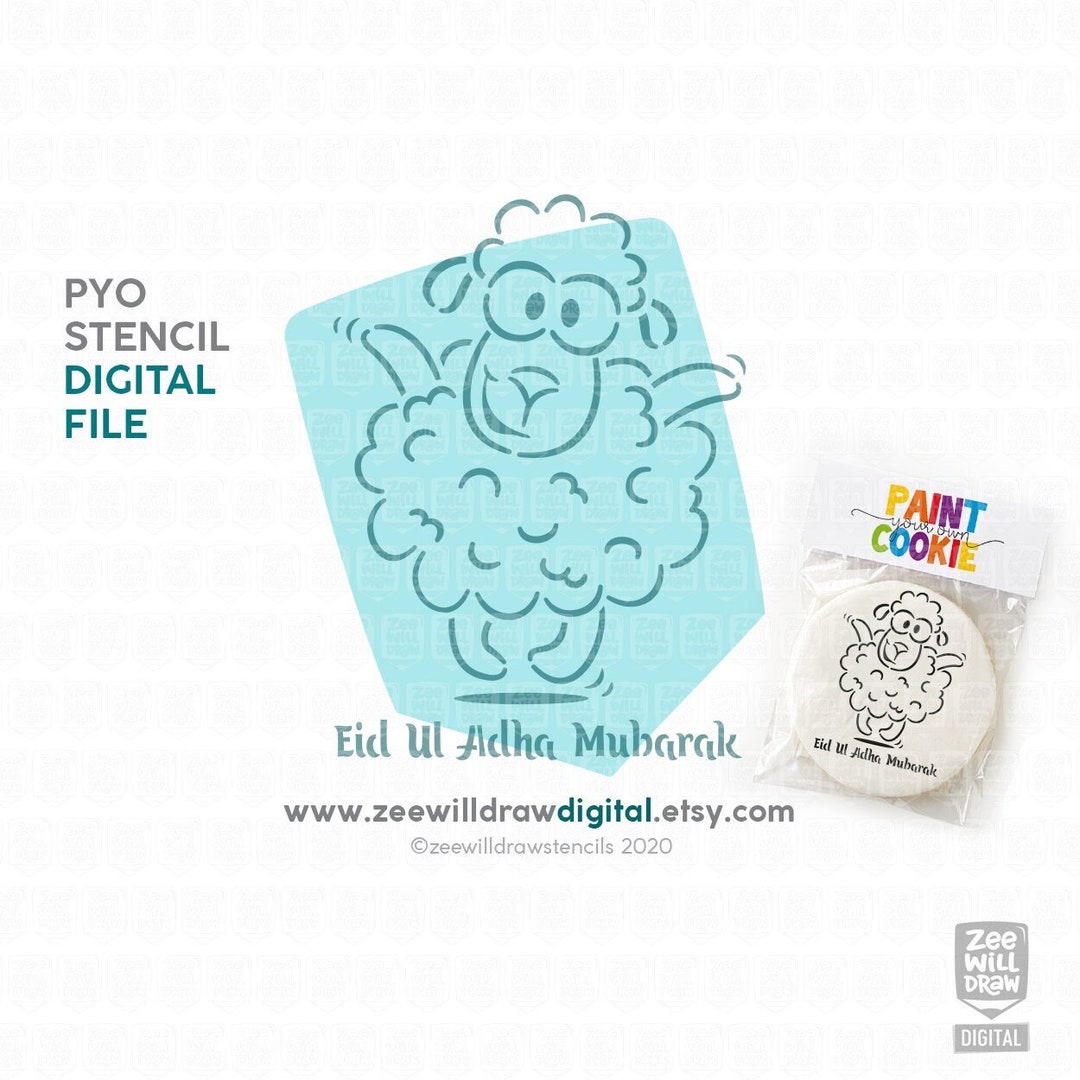 Sheep Eid-ul-adha Mubarak PYO Stencil FILE - Etsy