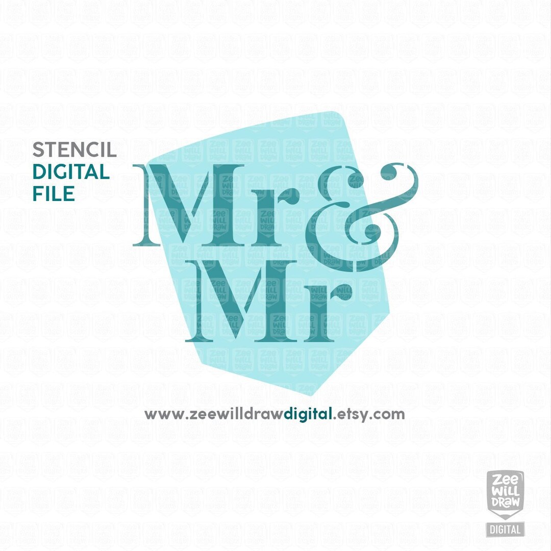 Mr & Mr Stencil FILE - DIGITAL DOWNLOAD - Etsy