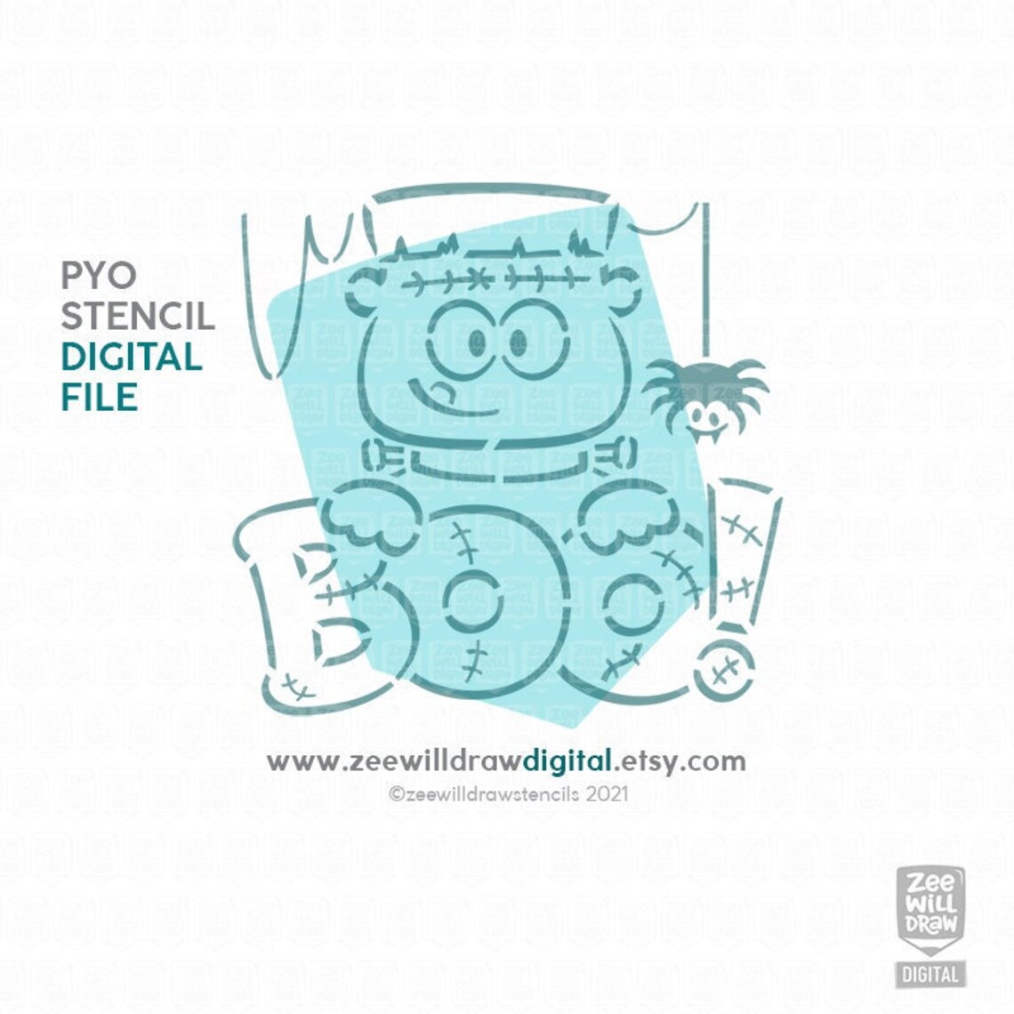 Frankenstein Boo PYO Stencil File - Etsy