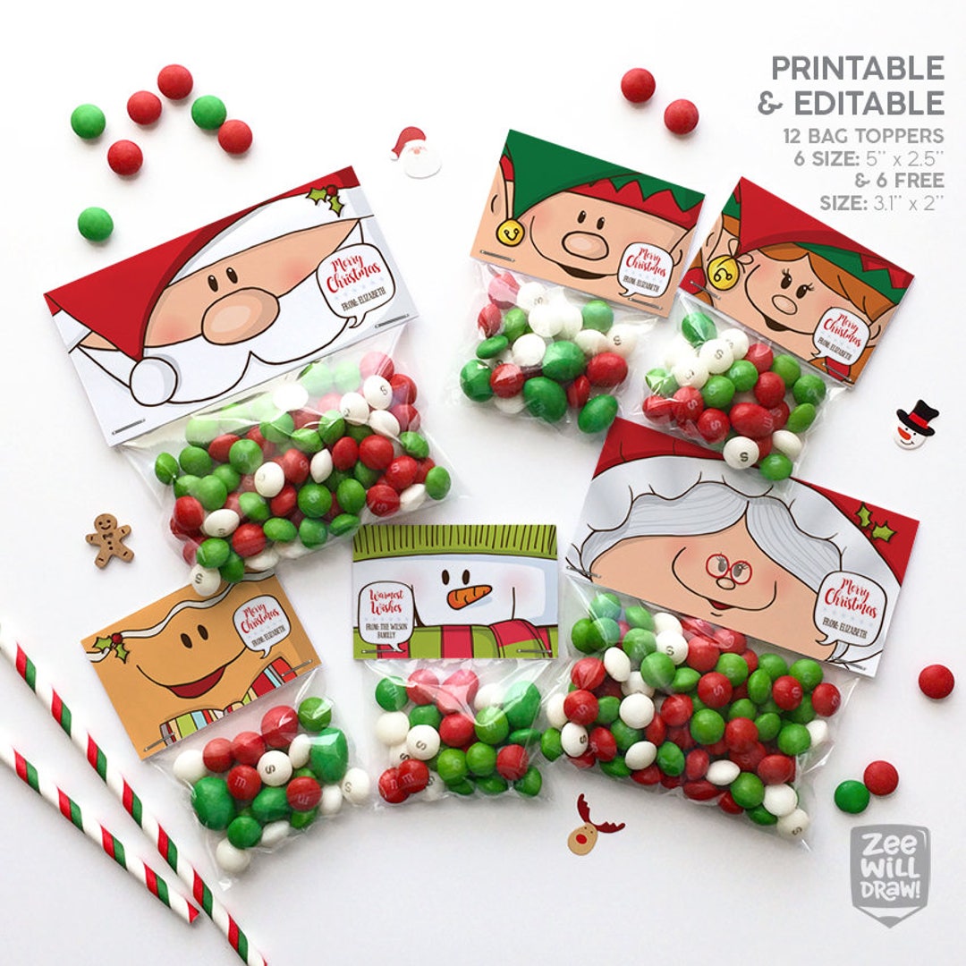 Christmas Bag Topper - PRINTABLE - Etsy