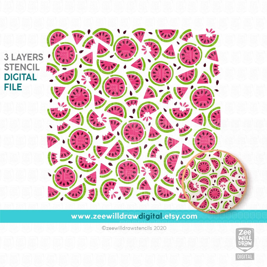 Watermelon Pattern Stencil FILE, DIGITAL DOWNLOAD - 3 Layers - Etsy