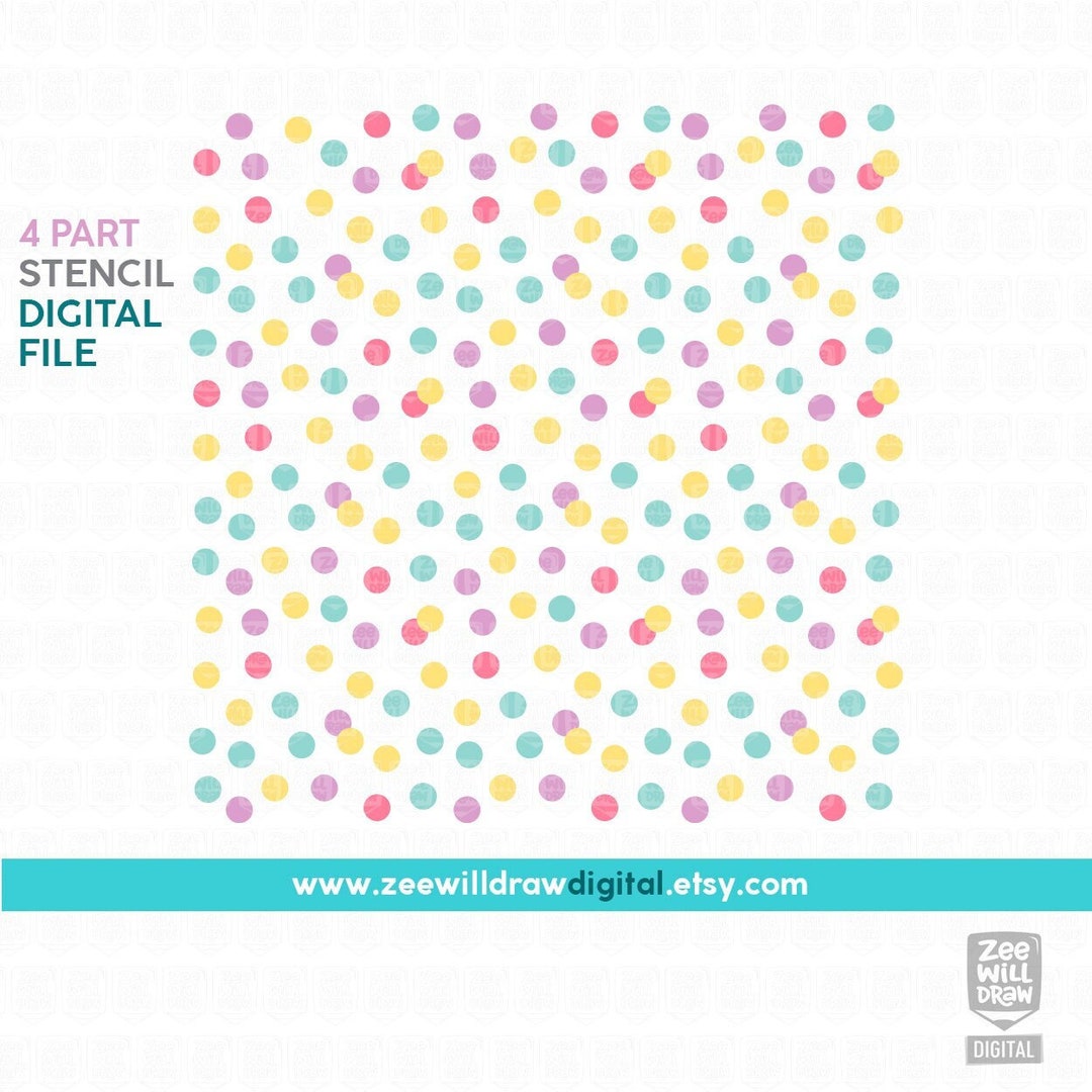 Confetti Stencil FILE, DIGITAL DOWNLOAD - 4 Layers - Etsy