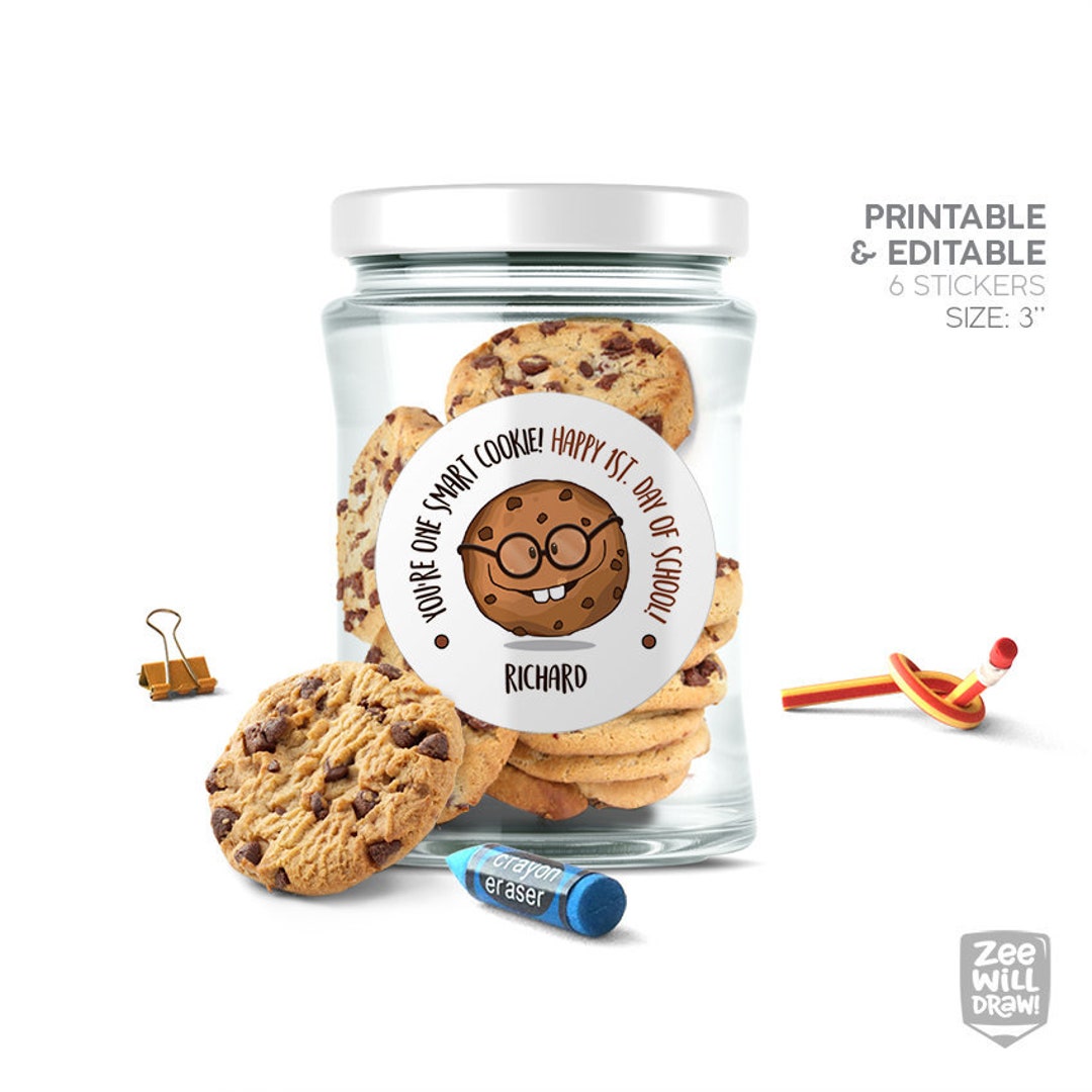 Back to School Printable Stickers, Smart Cookie Sticker, Back 2 School ...