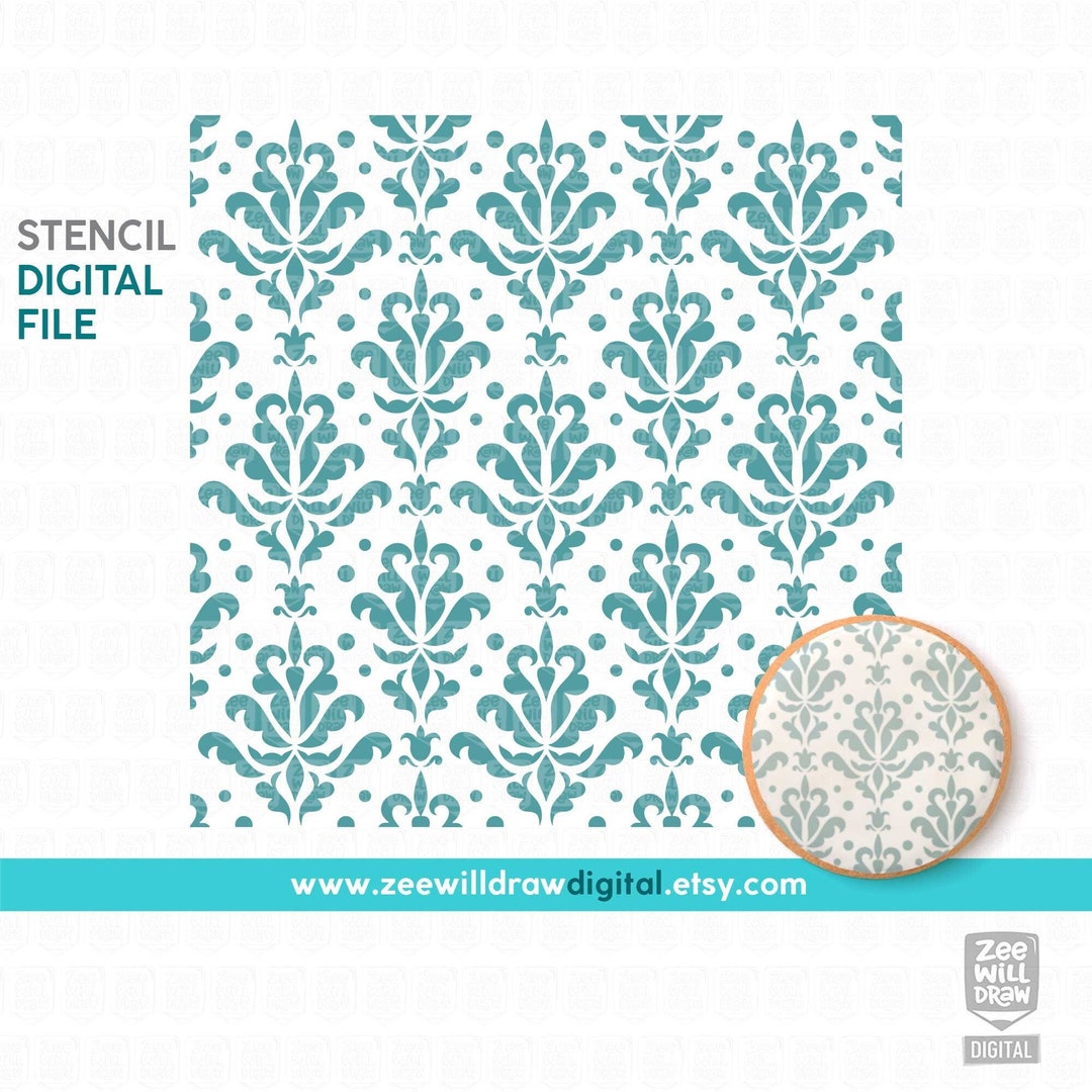 Vintage Damask Stencil FILE, DIGITAL DOWNLOAD - Etsy