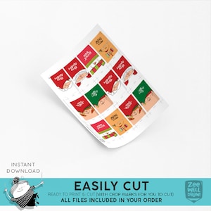 Christmas Mini Candy Bar Wrappers, Bar Wrappers, Chocolate Bar Wrappers ...