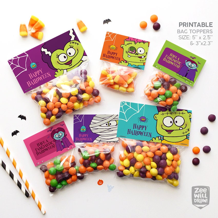 Halloween Bag Toppers Halloween Treat Bag Topper PRINTABLE - Etsy