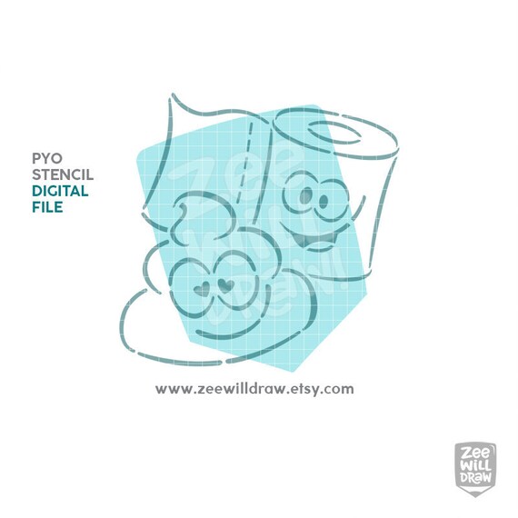 Poop and toilet paper PYO Stencil FILE | Etsy