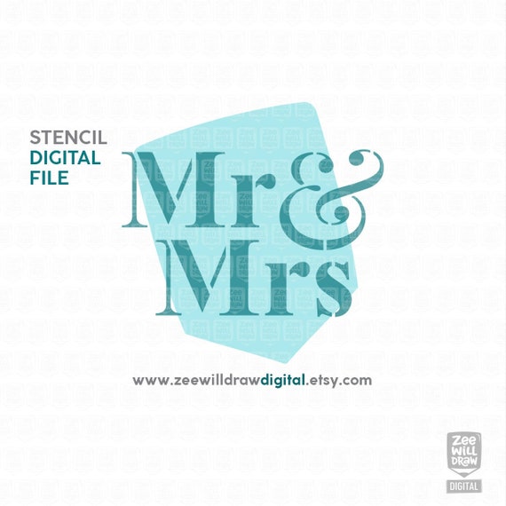 Mr and Mrs Stencil FILE DIGITAL DOWNLOAD - Etsy