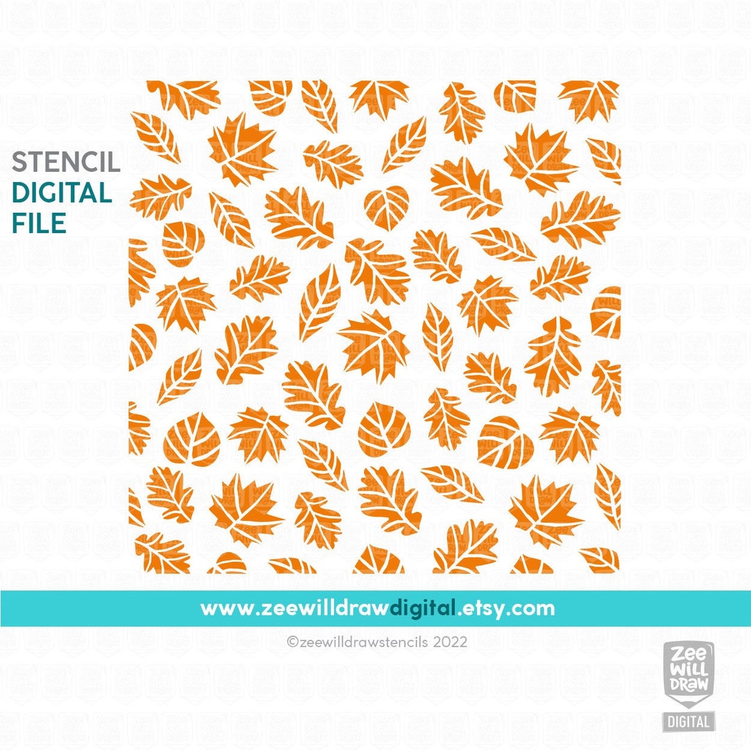Autumn Leaves Stencil FILE - Etsy
