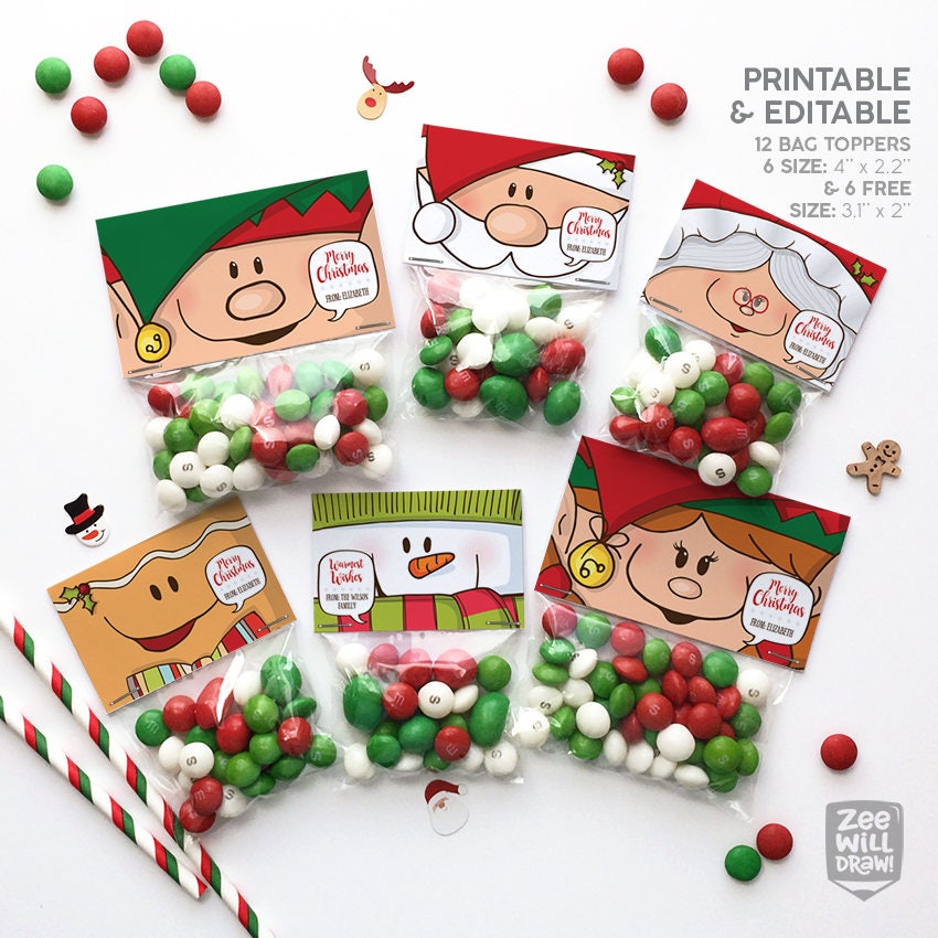 Christmas Bag Topper- PRINTABLE - Etsy